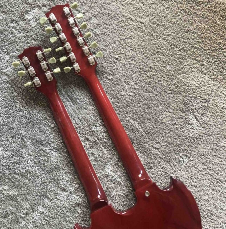 Custom 12 String+6 String Double Head SG Electric Guitar Wine Red