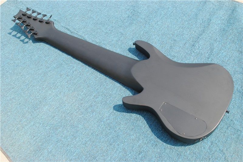 Custom Grand 10 Strings Electric Bass Guitar with Matte Black Finishing