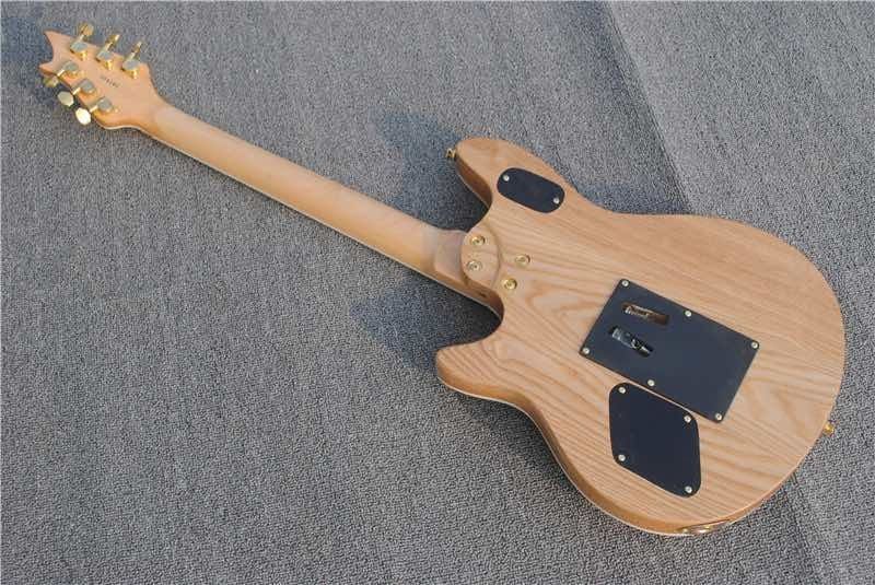 Custom Solid Wood Body Electric Guitar with Tremolo in Natural Color