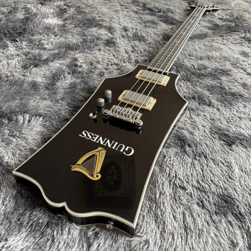 Custom Grand irregular shape body Electric Guitar in black color accept ...