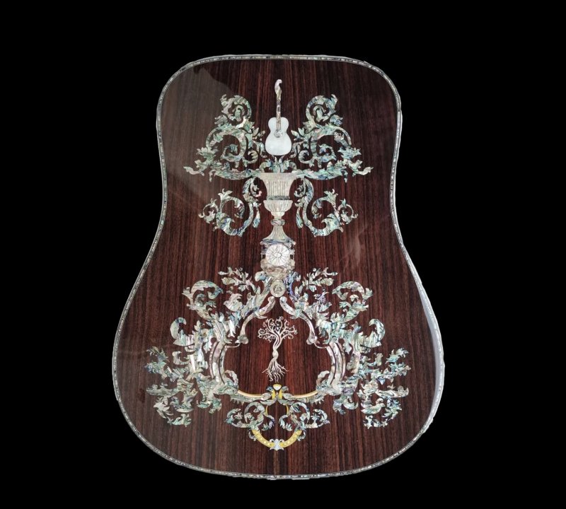 Handmade All Solid Wood Dreadnought Guitar The Antoinette Super Deluxe ...