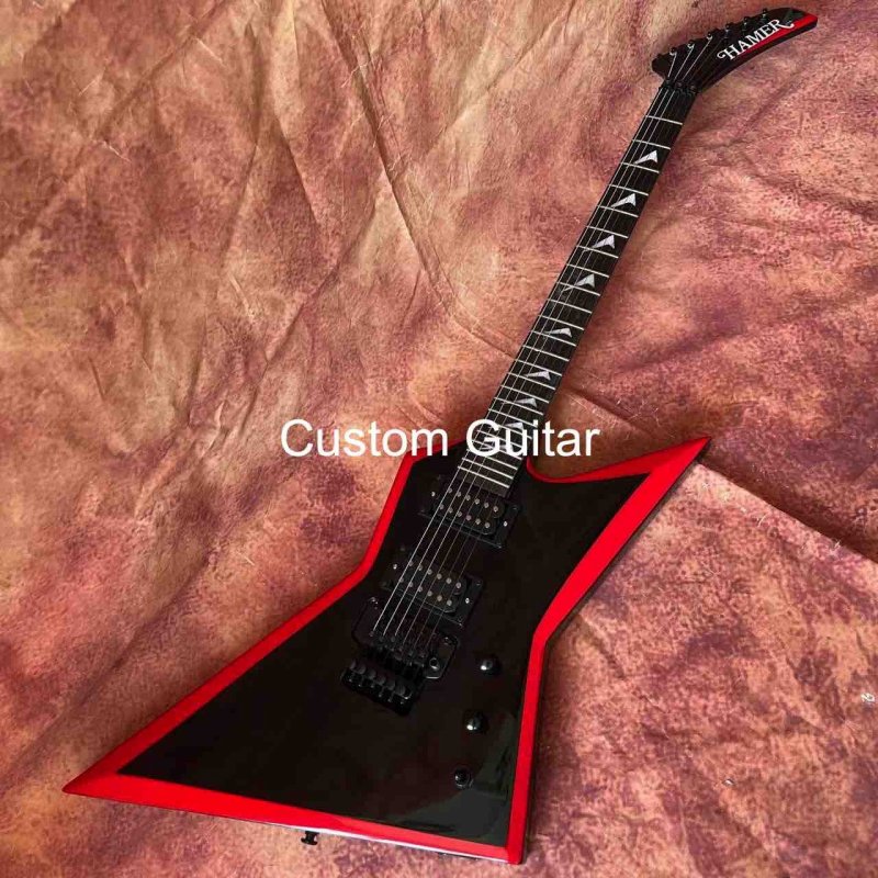 Custom Grand Hamer Scepter Pointy Bow Tie Electric Guitar 1986 Black ...