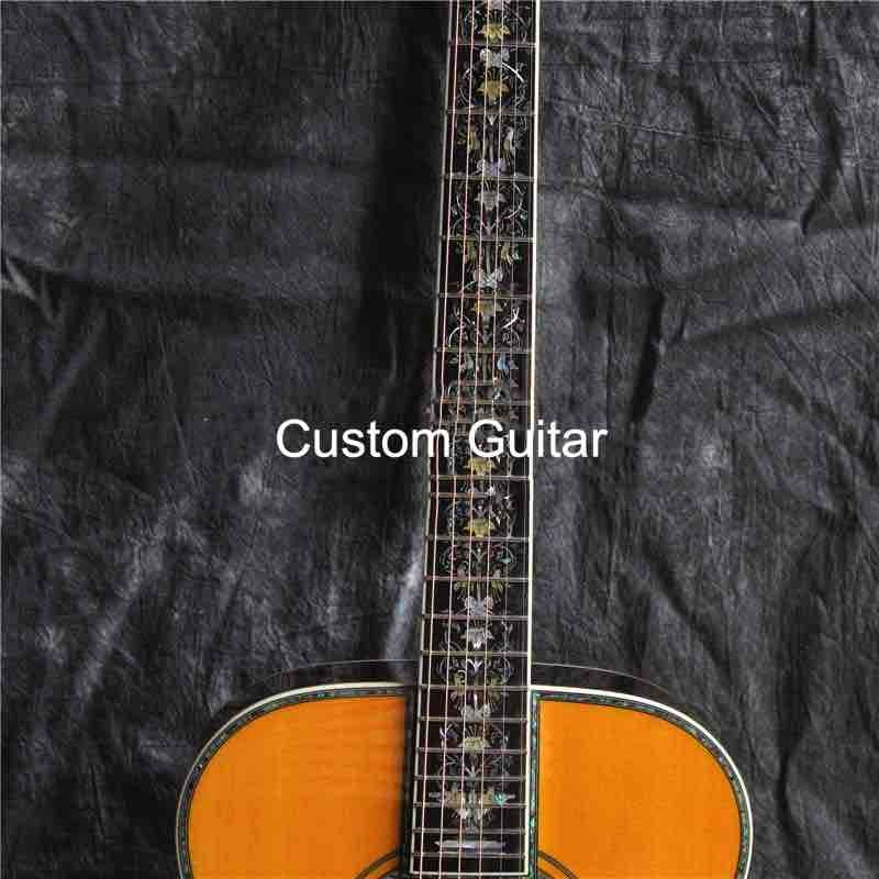 Custom 40 inch OM body solid rosewood back side Acoustic Guitar deluxe ...