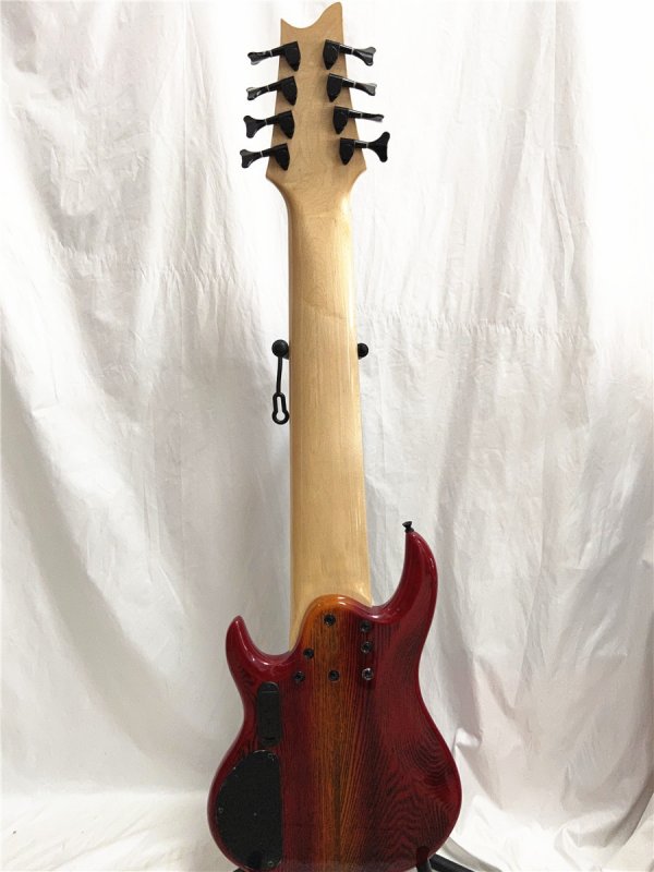 Custom 8 Strings Electric Bass with Active Pickup Burgundy White