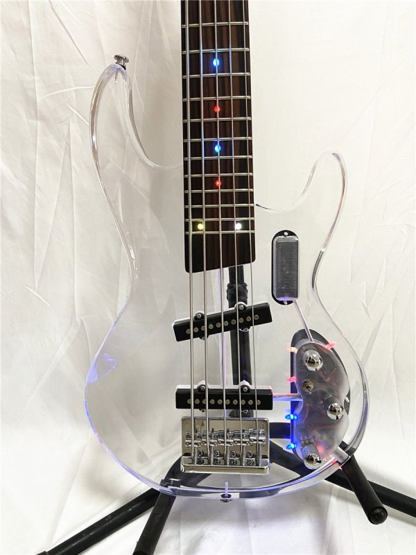 Custom 5 Strings SG LP PRS IBAN Acrylic Crystal Transparent Plexiglass ...