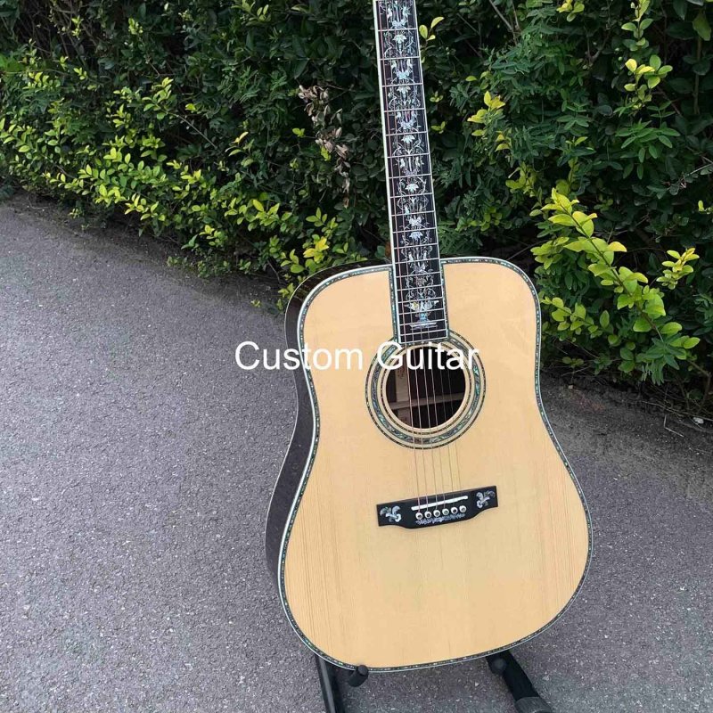 Custom MT Style D-100 Solid Rosewood Backside Acoustic Guitar Carved ...