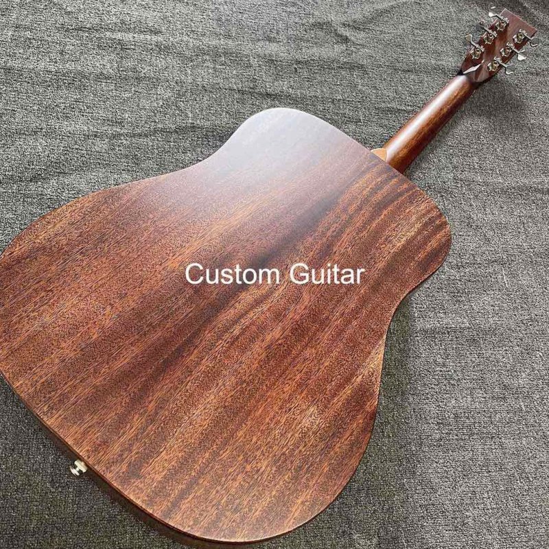 Custom Dreadnought All Mahogany Natural Acoustic Guitar in Vintage Color
