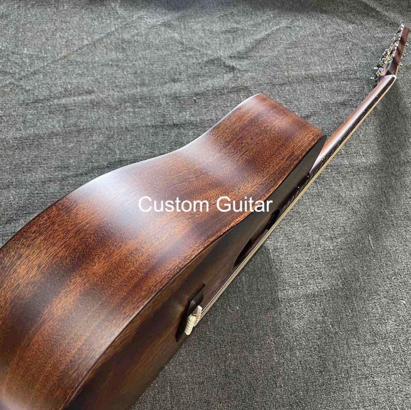 Custom Dreadnought All Mahogany Natural Acoustic Guitar in Vintage Color