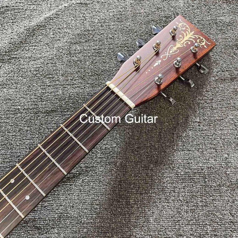 Custom Dreadnought All Mahogany Natural Acoustic Guitar in Vintage Color