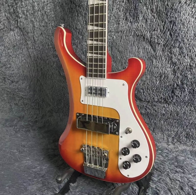Custom Ricken Backer 4003 Bass Electric Guitar in Cherry Sunburst Color