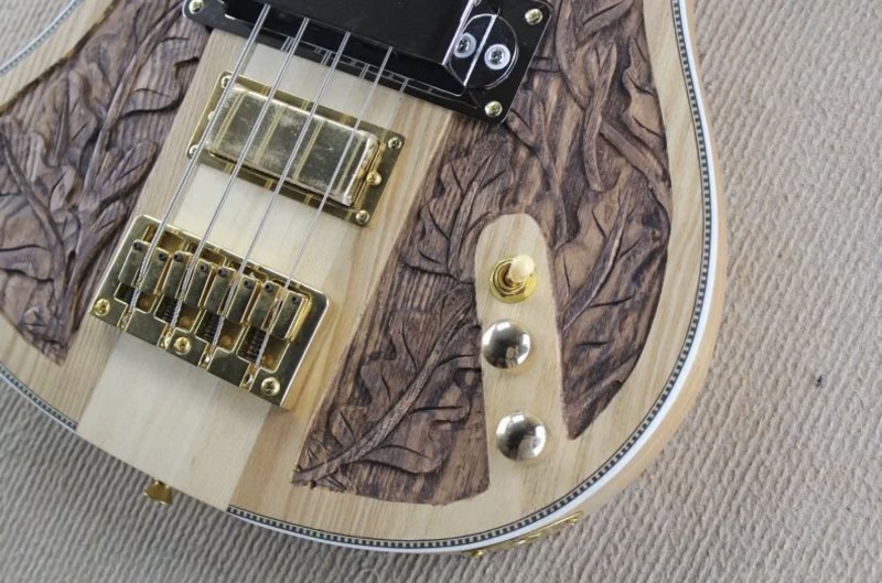 Custom deluxe edition maple neck through body carved patterns 4002 ...