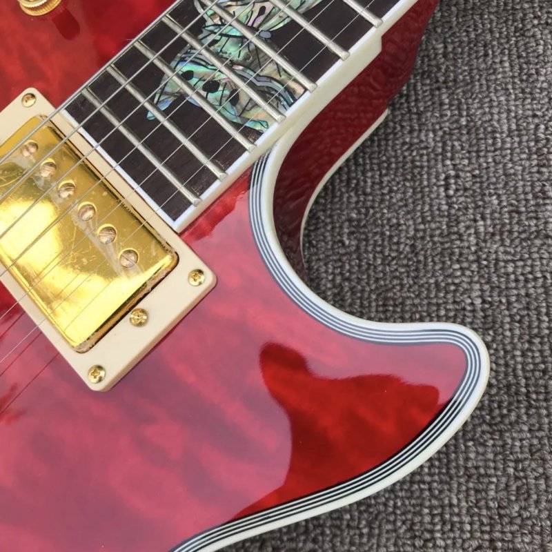 Custom burst color quilted maple top and back LP electric guitar with ...