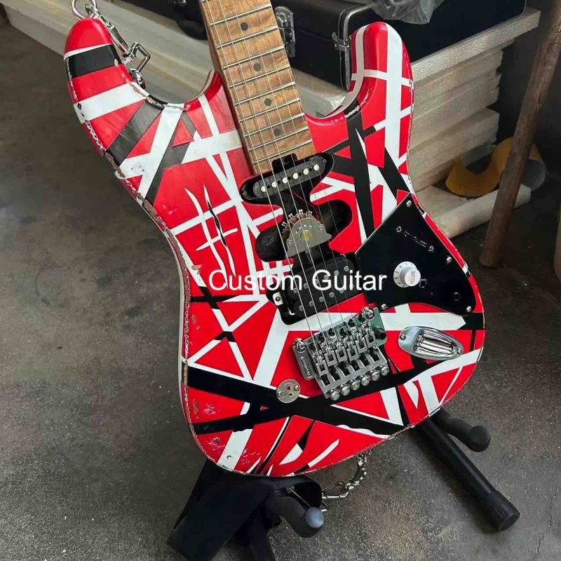 Custom EVH Eddie Van Halen Frank 5150 Relics Electric Guitar Decorated ...