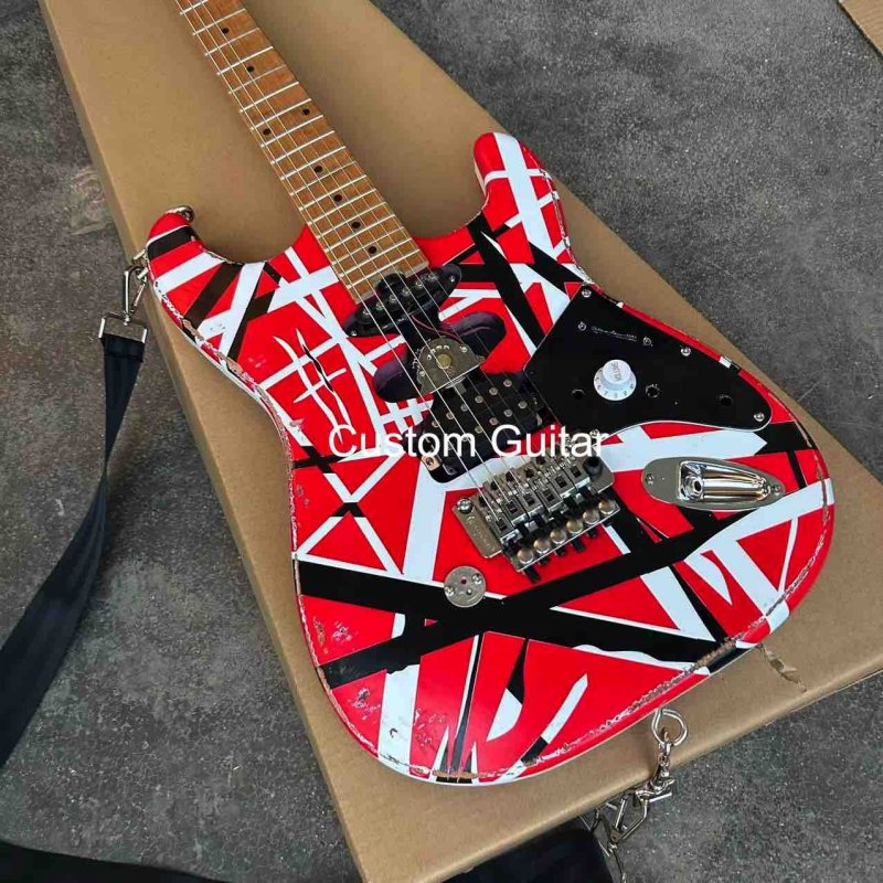 Custom EVH Eddie Van Halen Frank 5150 Relics Electric Guitar Decorated ...