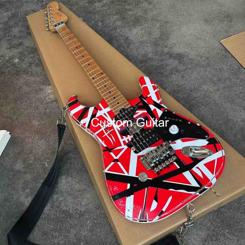 Custom EVH Eddie Van Halen Frank 5150 Relics Electric Guitar Decorated ...