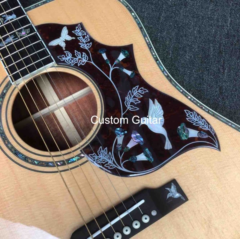 Custom 41 Inch Dove Flying Dove Inlays KOA Wood Body Back and Sides ...