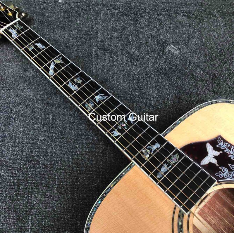 Custom 41 Inch Dove Flying Dove Inlays KOA Wood Body Back and Sides ...