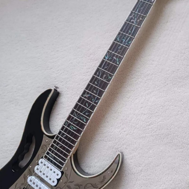 Custom Ibanez Style Electric Guitar OEM, Carved Metal Pickguard, LOGO ...