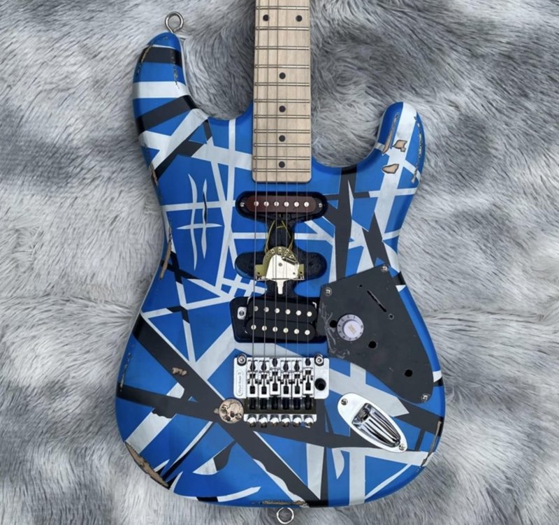 Edward Eddie Van Halen Heavy Relic blue Franken 5150 Electric Guitar ...