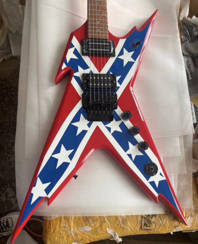 Custom Dean Razorback Dimebag Rebel Electric Guitar in Red Transparent ...