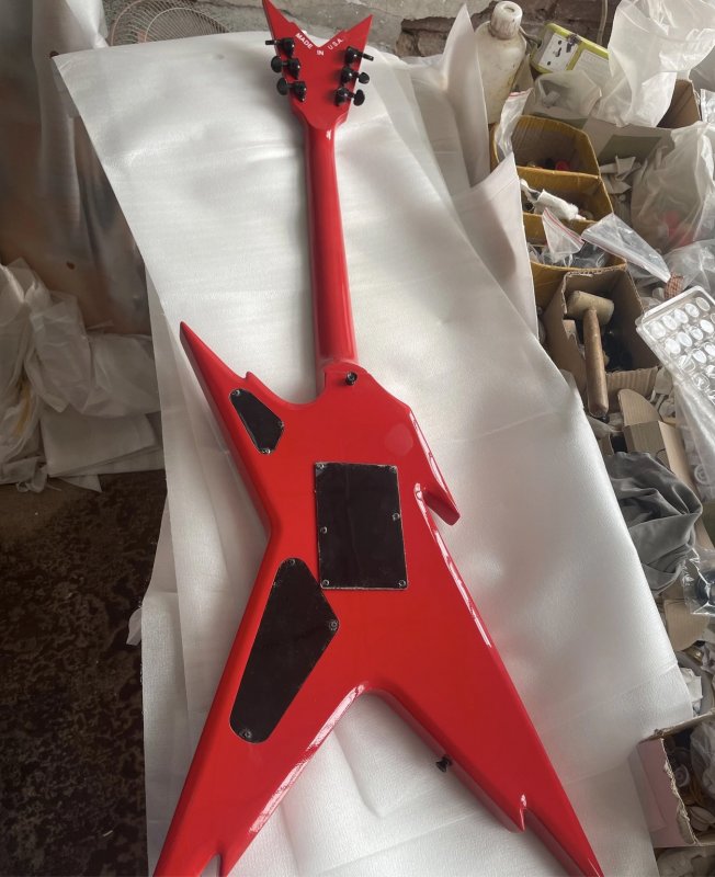Custom Dean Razorback Dimebag Rebel Electric Guitar in Red Transparent ...