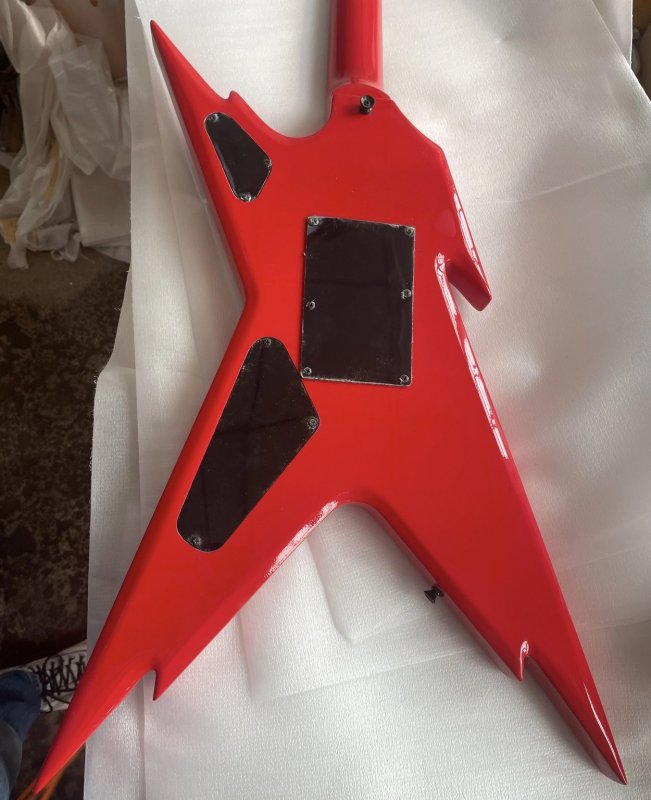 Custom Dean Razorback Dimebag Rebel Electric Guitar in Red Transparent ...
