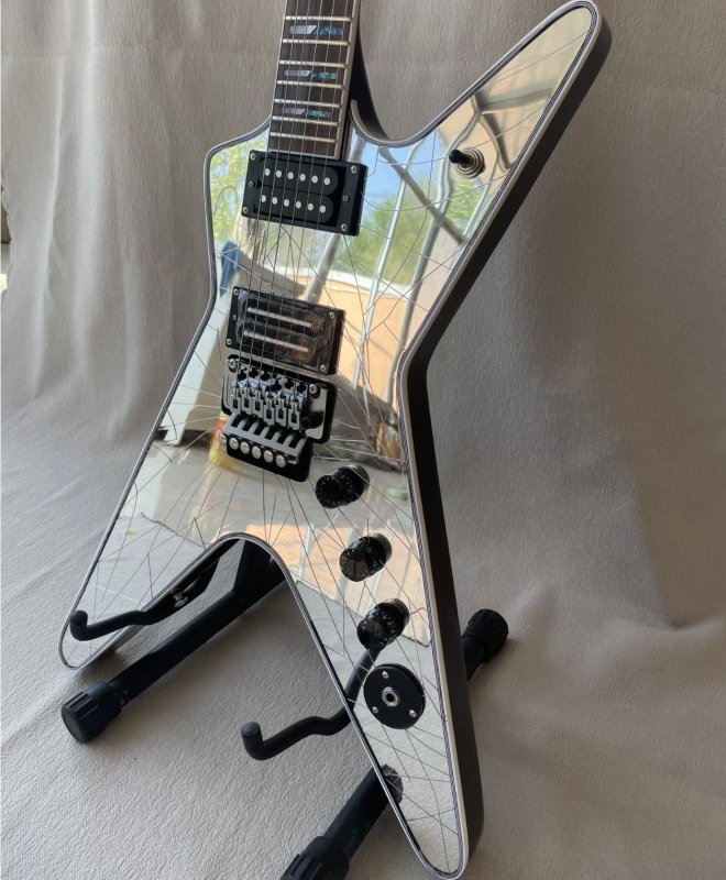 Custom Mirror Veneer Dime Washburn Signature ML Shaped Electric Guitar