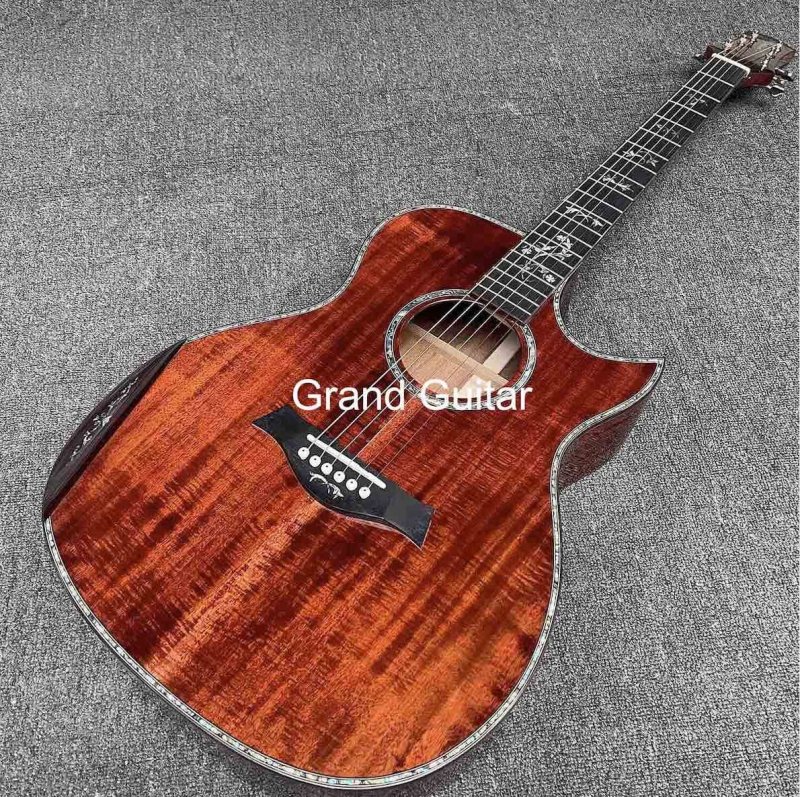 Custom GA Body Solid KOA Back Side Cutaway Acoustic Guitar with Armrest ...