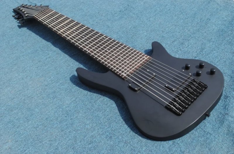 Custom 10 Strings Electric Bass Guitar in matte black bass free ...