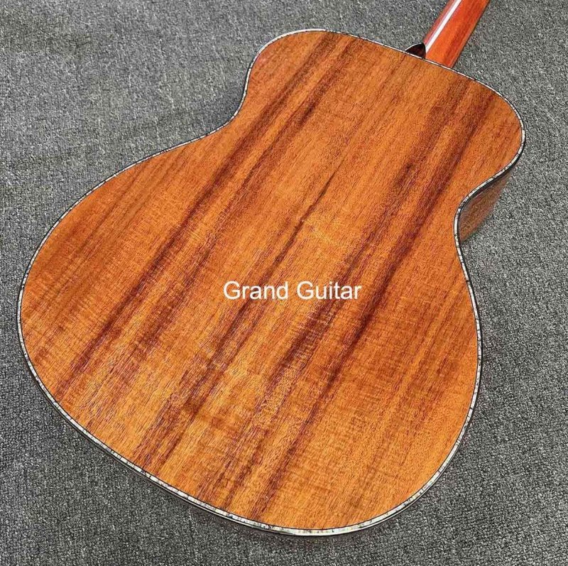 Custom Solid KOA Back Side OM Body Classic Acoustic Guitar Headstock ...