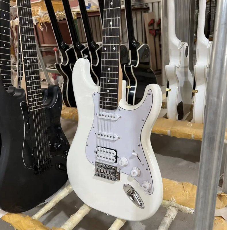 Custom Strat ST Electric Guitar, Cream White Color, Mahogany Body ...