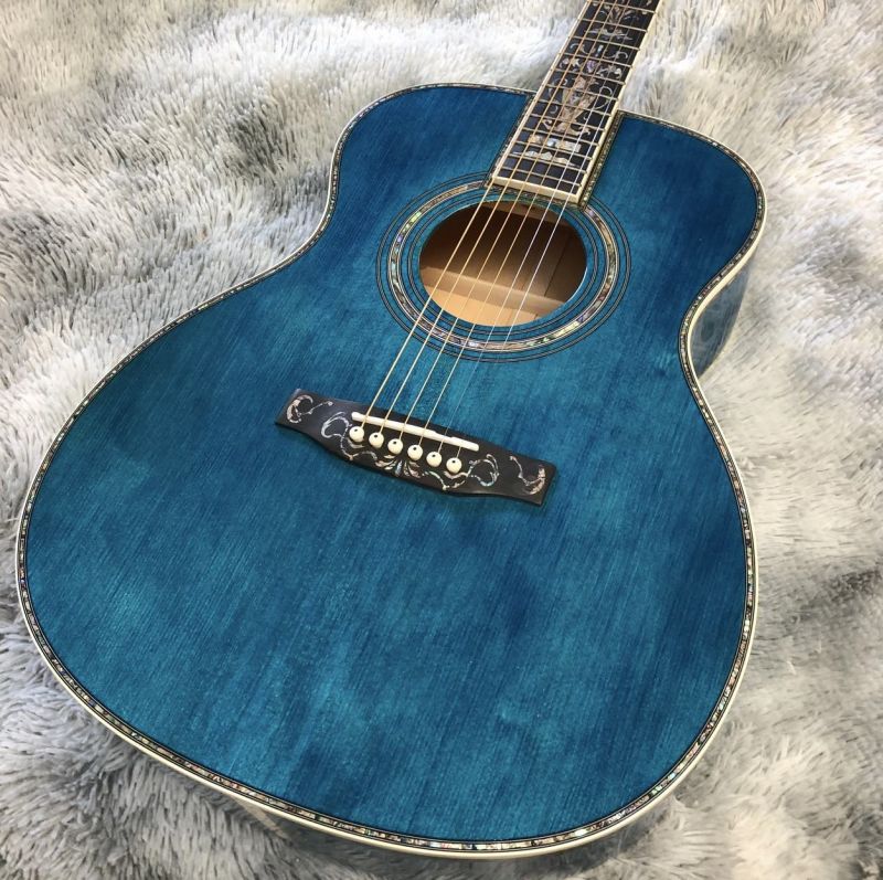 Custom 40 inch OM solid wood polished glossy finish full abalone ...