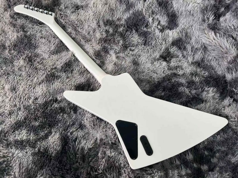 Custom ESP type spider web Explorer style electric guitar in white