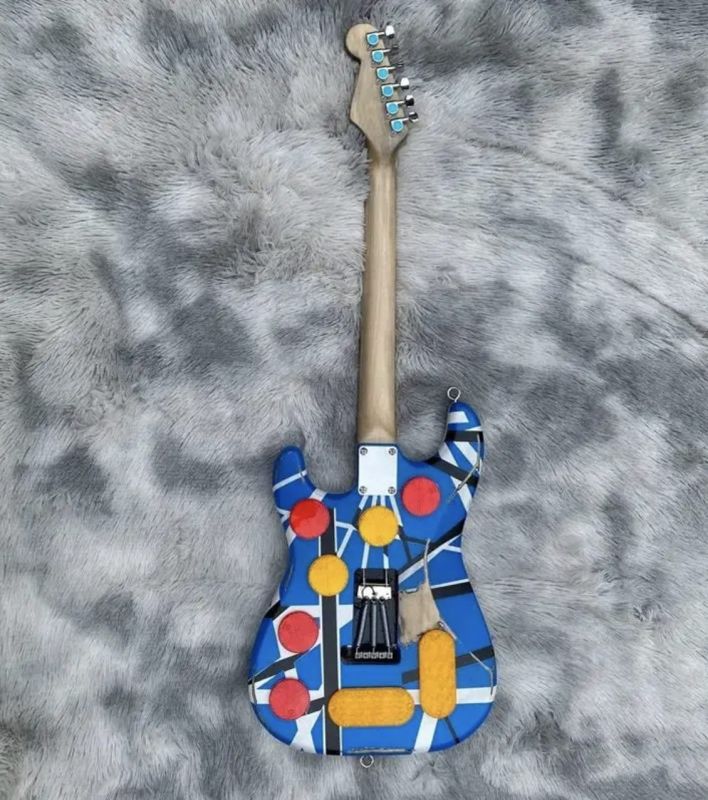 Custom Edward Eddie Van Halen Heavy Relic blue Electric Guitar Black ...