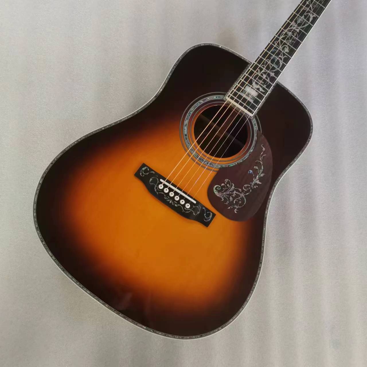 Custom Dreadnought D-45 Sunburst Acoustic Guitar