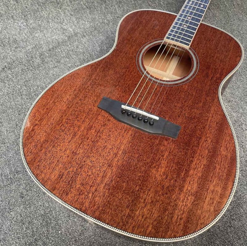 Custom Full Mahogany Wood Dreadnought D Style Acoustic Guitar with ...