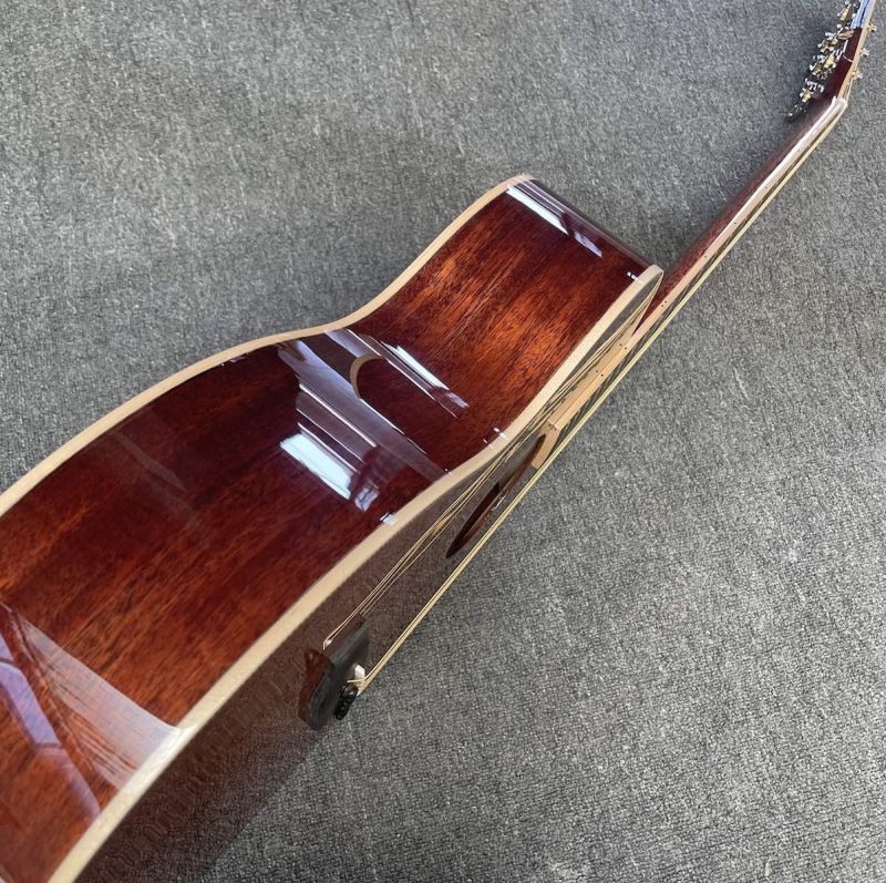 Custom Full Mahogany Wood Dreadnought D Style Acoustic Guitar with ...