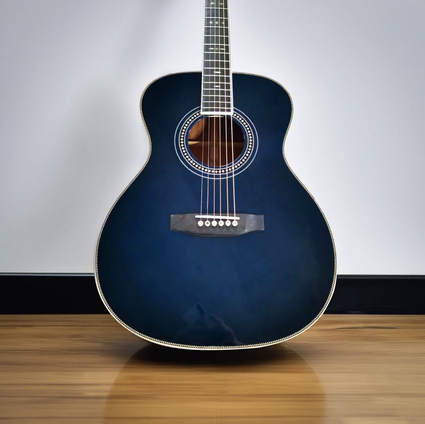 Custom All Solid Left-Handed OM Acoustic Guitar with AAAAA Solid Sitka ...
