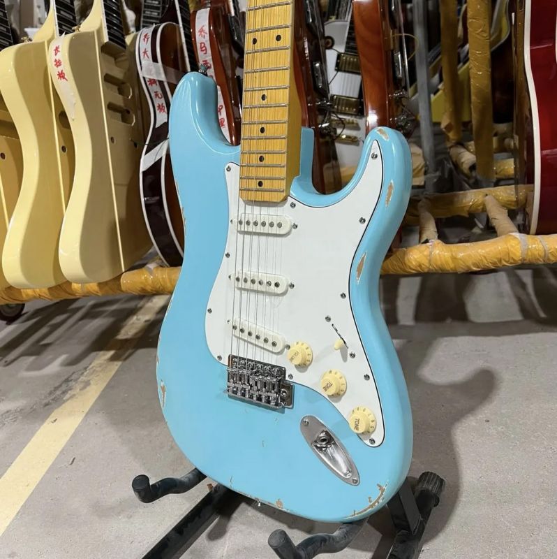 Custom Relic ST Electric Guitar, Alder Body, Maple Fingerboard, Blue ...