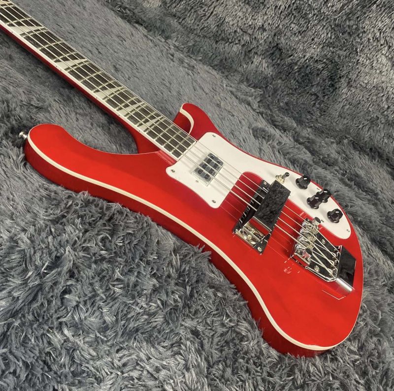 Custom Rickenbacker 4003 Bass Electric Guitar in Transparent Red Color