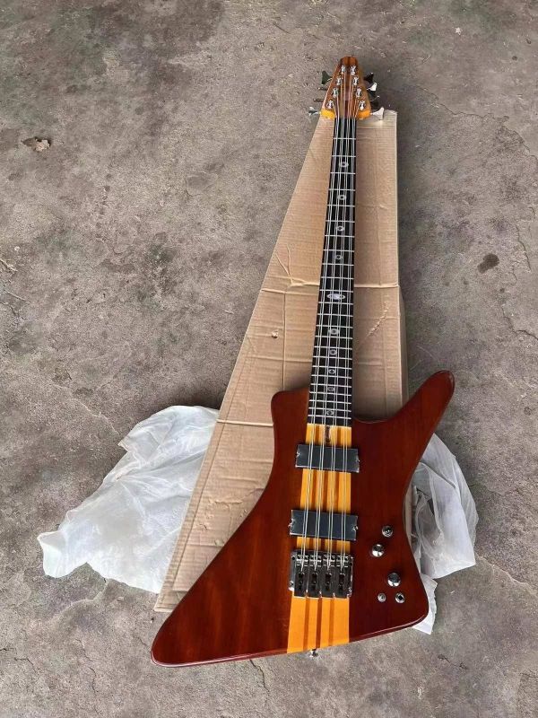 Custom 24 Fret Neck Through Body Abalone Neck Inlay 8 Strings Electric ...
