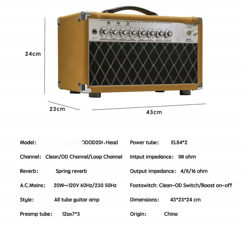 Custom Grand Amplifier Dumble Clone ODR Overdrive Reverb 20W with Two ...