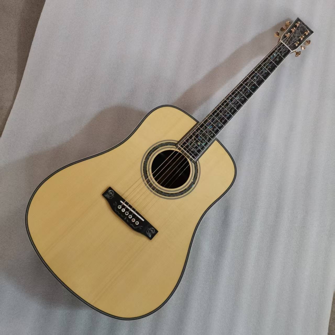 Custom Martin Style Deluxe D-50 Full Solid Wood Handcraft Acoustic Guitar