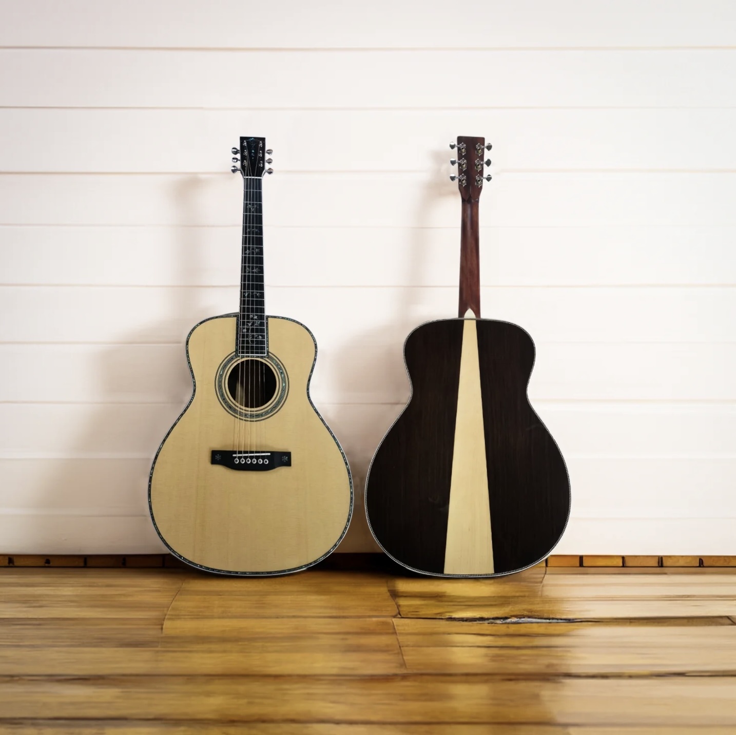 Custom OM Body Handmade All-Solid Wood Acoustic Guitar Revised Edition