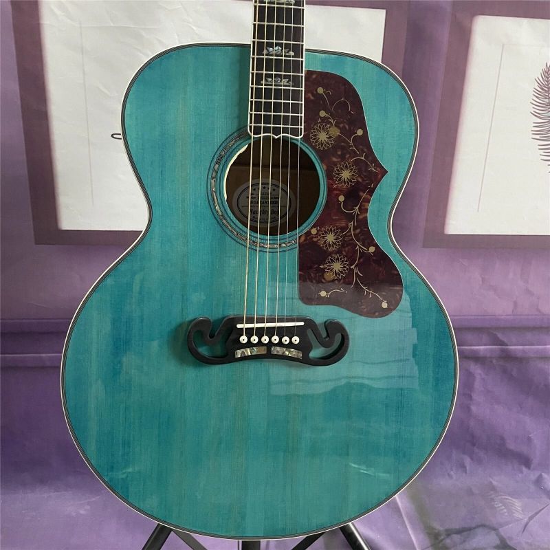 Custom Flamed Maple Back Side Solid Spruce Top SJ200 Acoustic Guitar ...