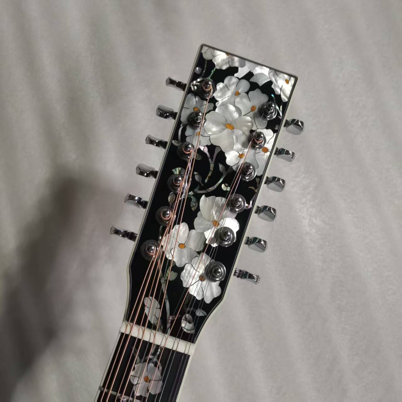 Custom 12 Strings OM Body Cutaway Acoustic Guitar Ripple Blue