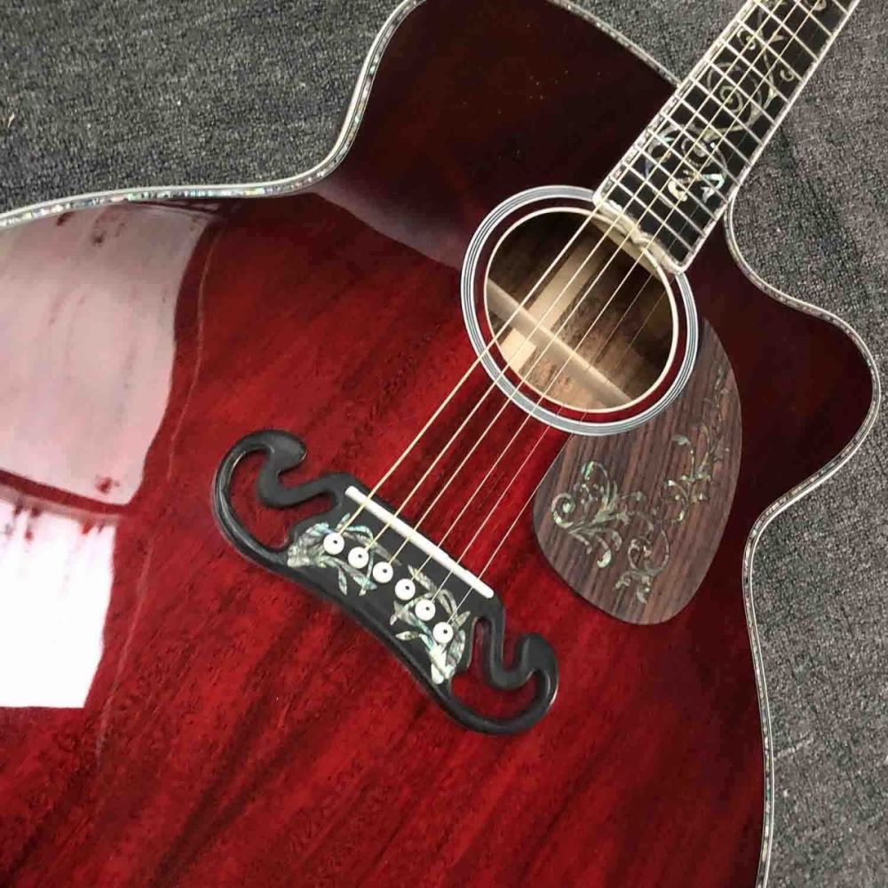 Custom 43 Inch Jumbo Solid Koa Wood And Solid Back Side Cutaway