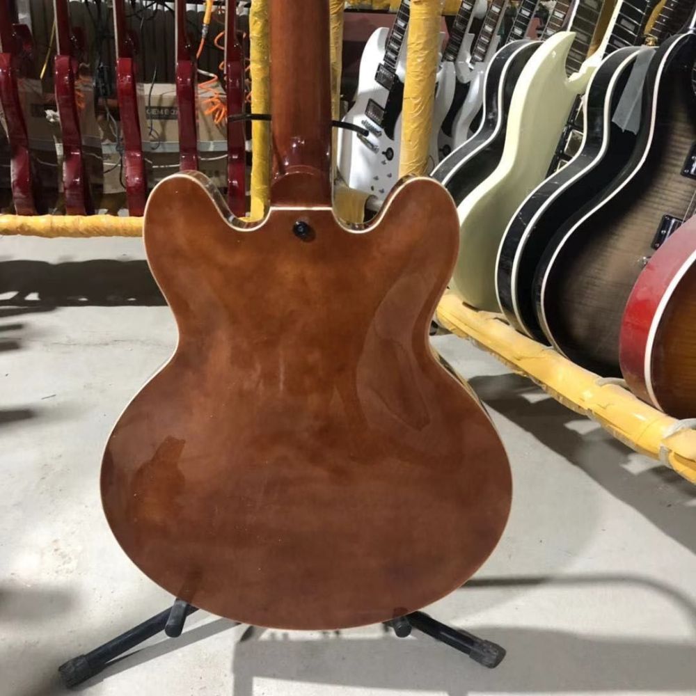 Custom Semi Hollow Body ES-335 Version Electric Guitar in Brown Color