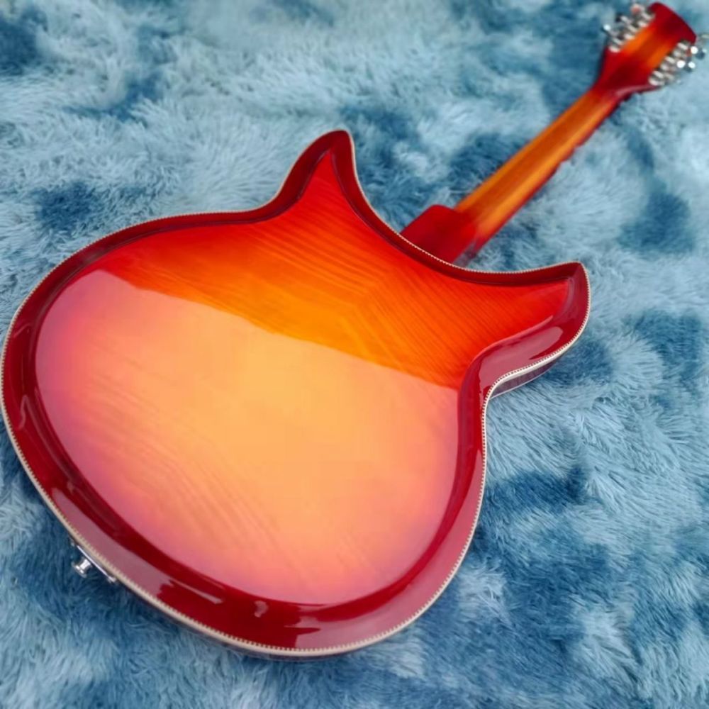 Custom flamed maple top 12 strings cherry sunburst 381 style electric ...